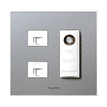 모노 실버 복합 8P + 8P + CATV > 매입용 스위치/콘센트 | 나노전기
